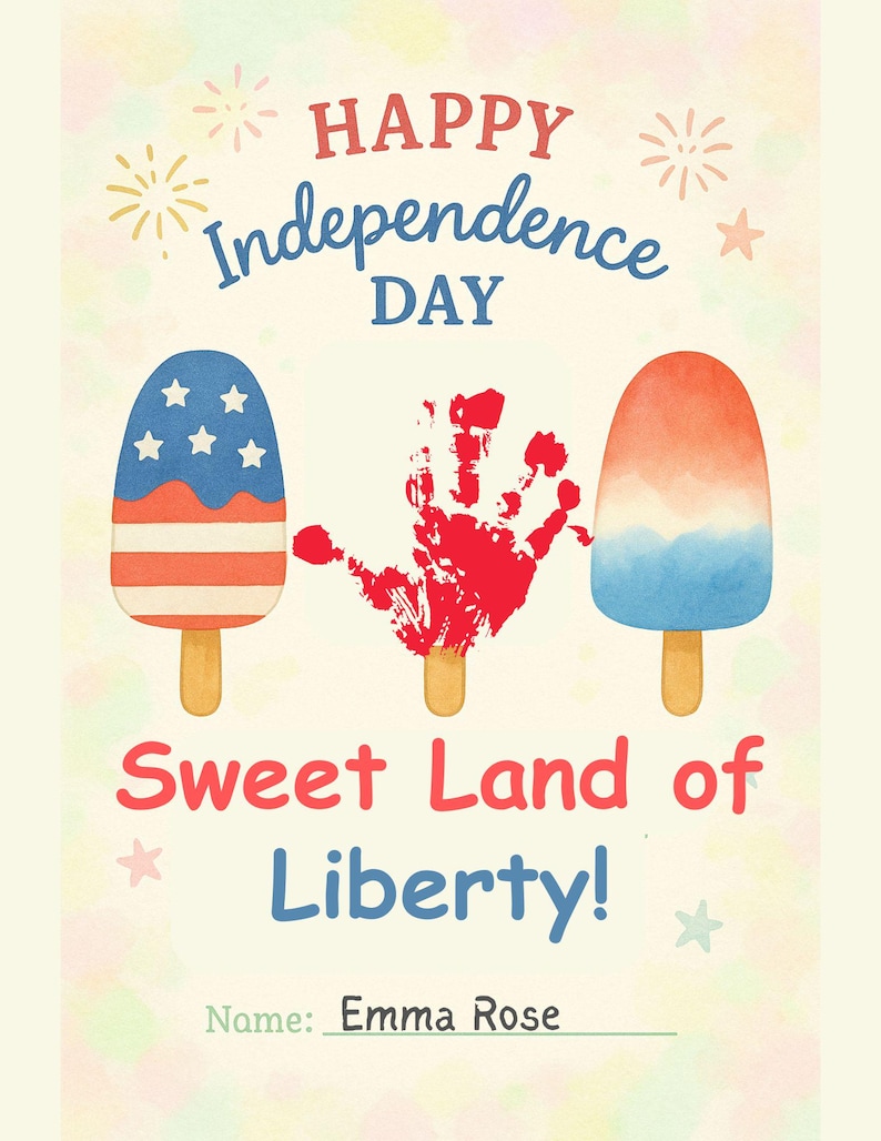 Independence Day Handprint Art – DIY Printable - Etsy