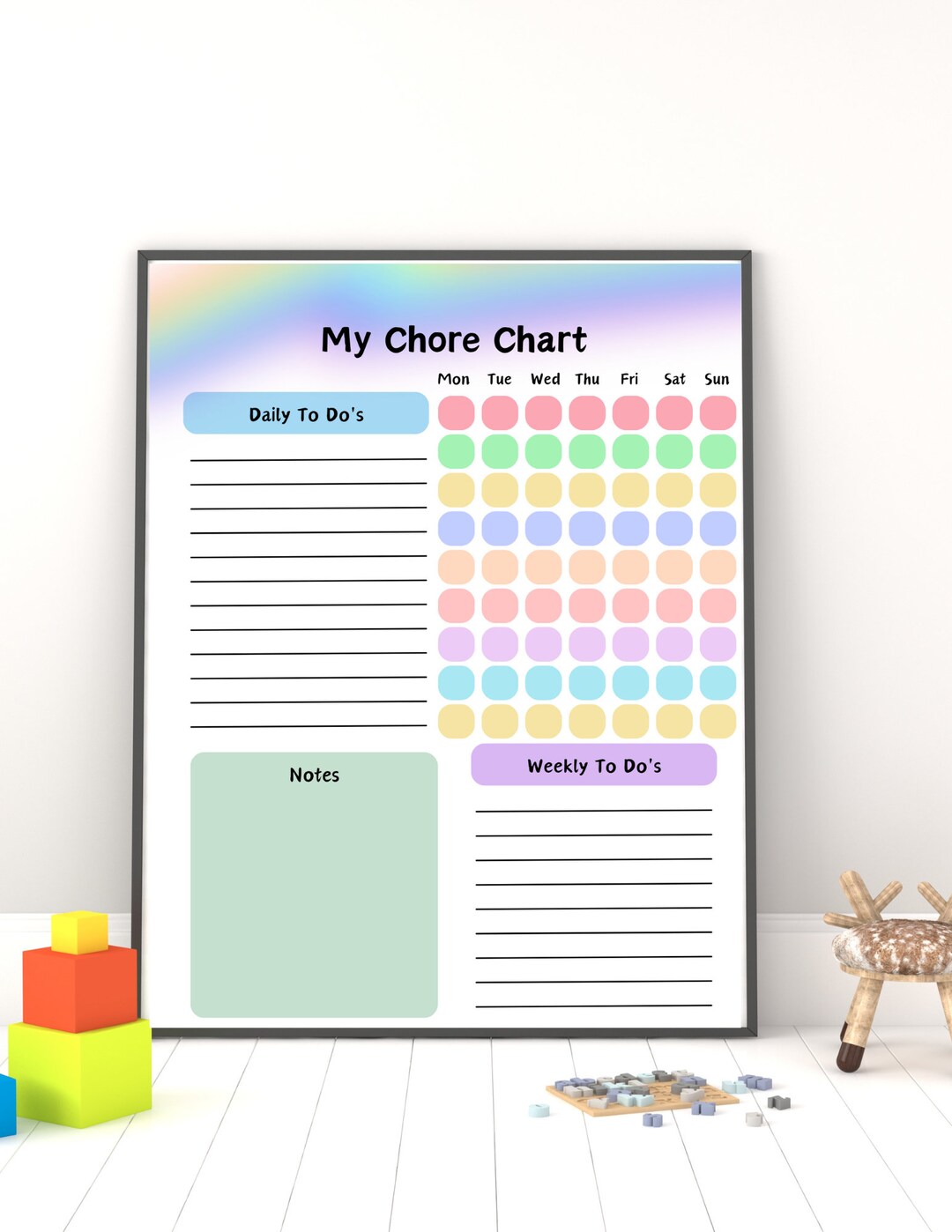 Printable Kid's Chore Chart: Responsibility Tracker (digital Download ...