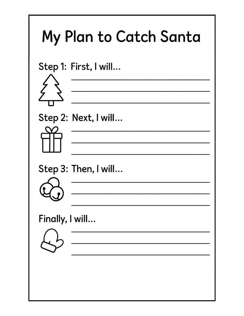 How to Catch Santa Claus Writing & Drawing Activity Set | Christmas ...