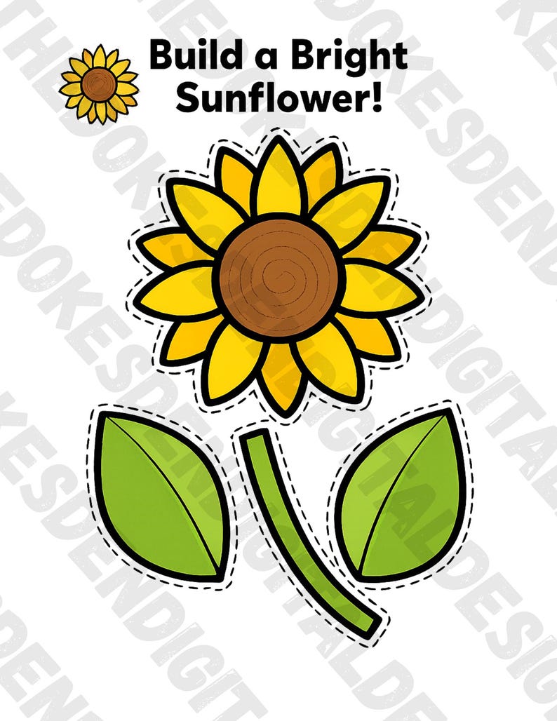 Sunflower Cut and Paste Craft Printable | Spring Flower Activity ...