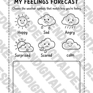 Feelings Forecast Worksheet: Weather Emotions Chart, SEL Activity (PDF ...