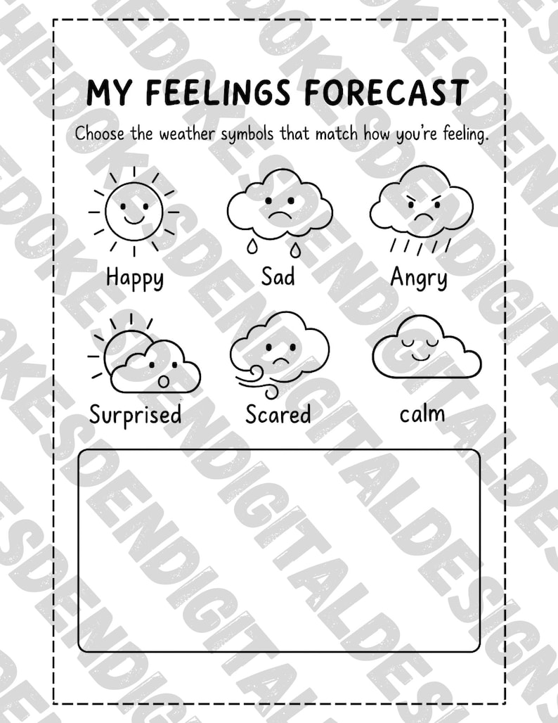 Feelings Forecast Worksheet: Weather Emotions Chart, SEL Activity (PDF ...