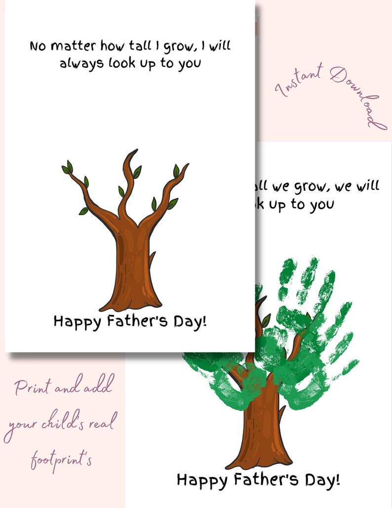 DIY Child's Handprint Father's Day Tree Craft - Etsy