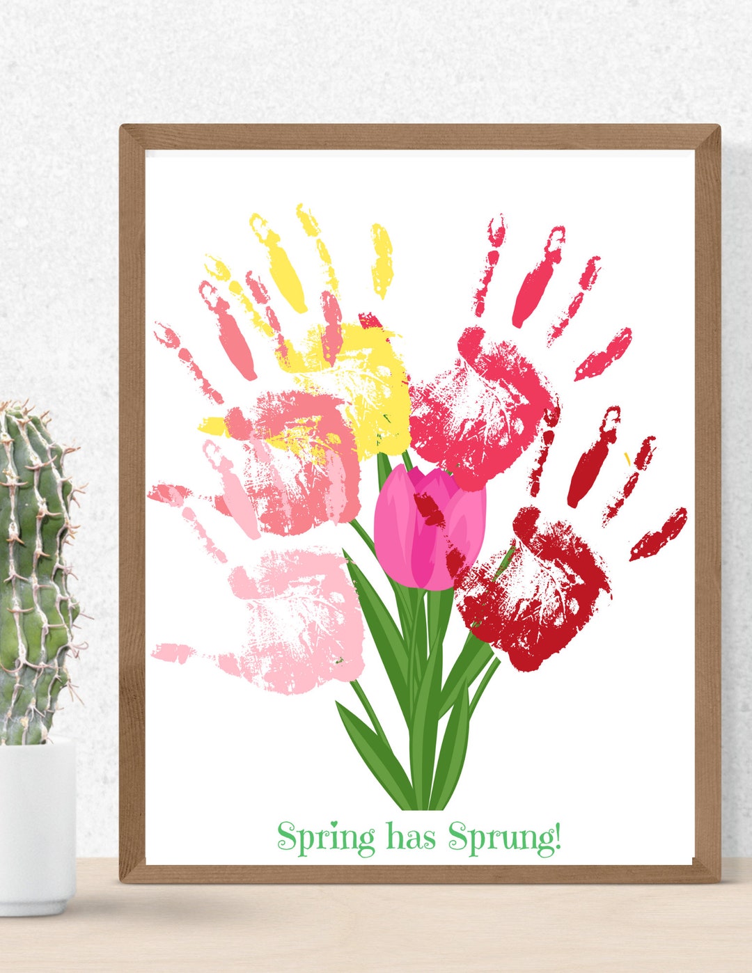 Spring Handprint Art: Kids Printable Craft (PDF) - Etsy