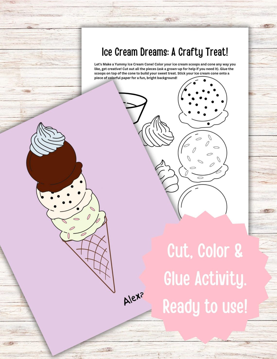 DIY Ice Cream Craft Printable – Fun Summer Art Project for Kids - Etsy
