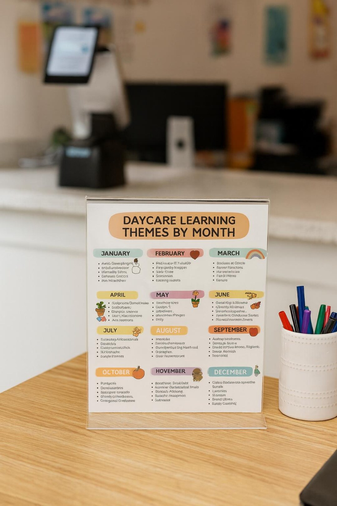 Daycare Learning Themes by Month Printable | Preschool & Toddler ...