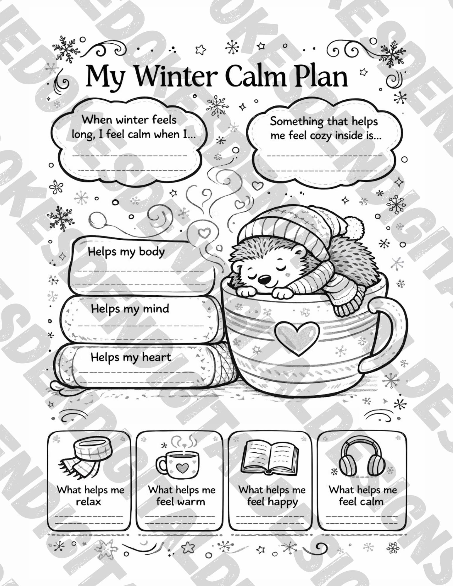 My Winter Calm Plan – Cozy Winter SEL Writing Activity for Kids - Etsy