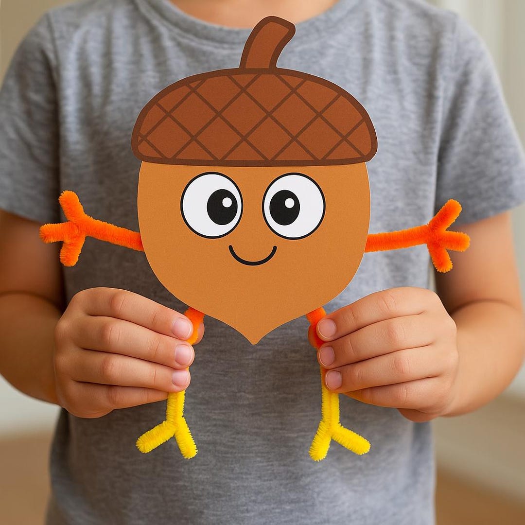 Printable Acorn Buddy Craft – Fun Fall Cut and Paste Activity for Kids ...