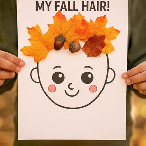 Fall Leaf Hair Craft: Printable Autumn Activity for Kids (PDF & PNG - Etsy