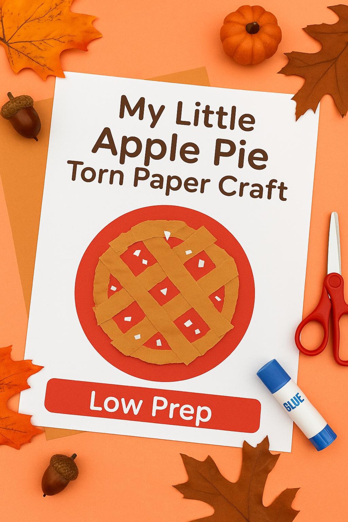 My Little Apple Pie Torn Paper Craft – Fun Fall Activity for Kids - Etsy