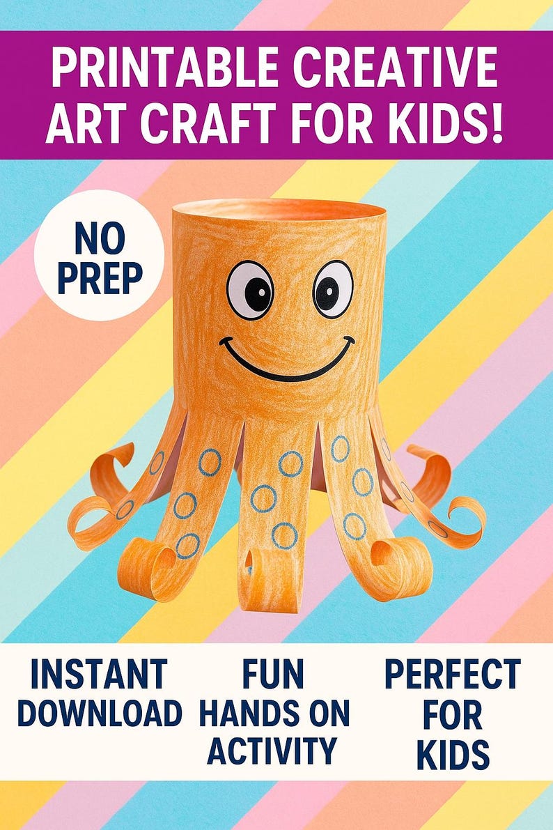 Printable Octopus Craft: Fun Ocean Animal Activity for Kids (PDF ...