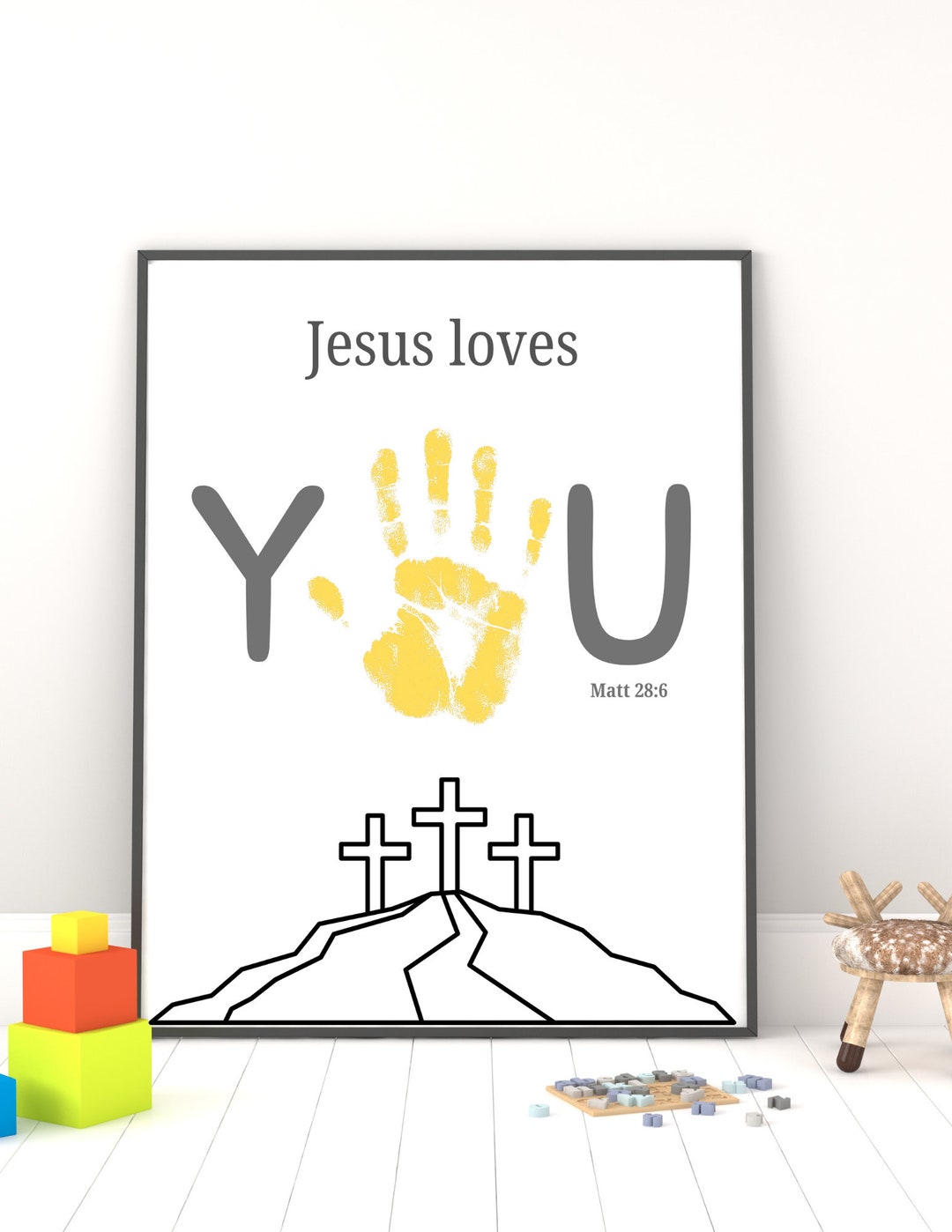 Easter Handprint Craft. Printable Handprint Activity. Religious Themed ...