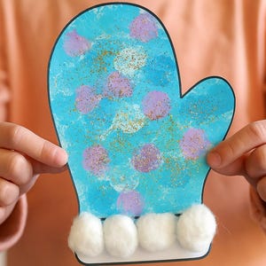 Winter Mitten Pom Pom Painting Craft for Kids - Etsy