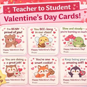 Printable Valentine Cards for Students | Teacher Encouragement Notes ...
