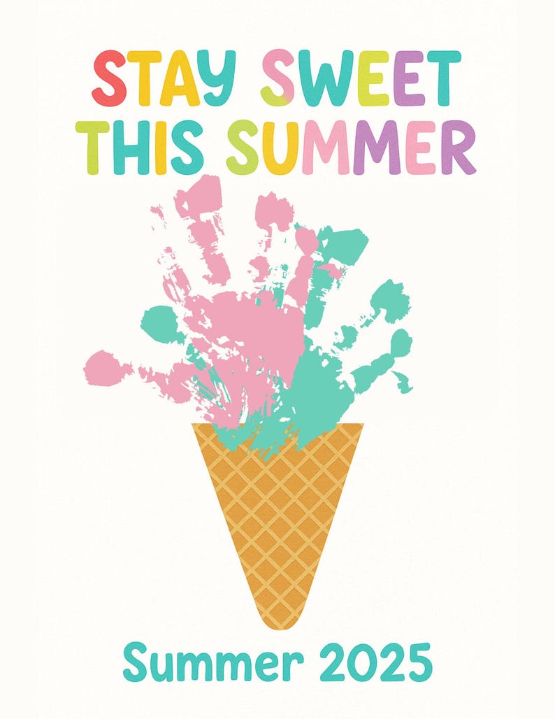 Printable Ice Cream Cone Keepsake – Summer 2025 - Etsy