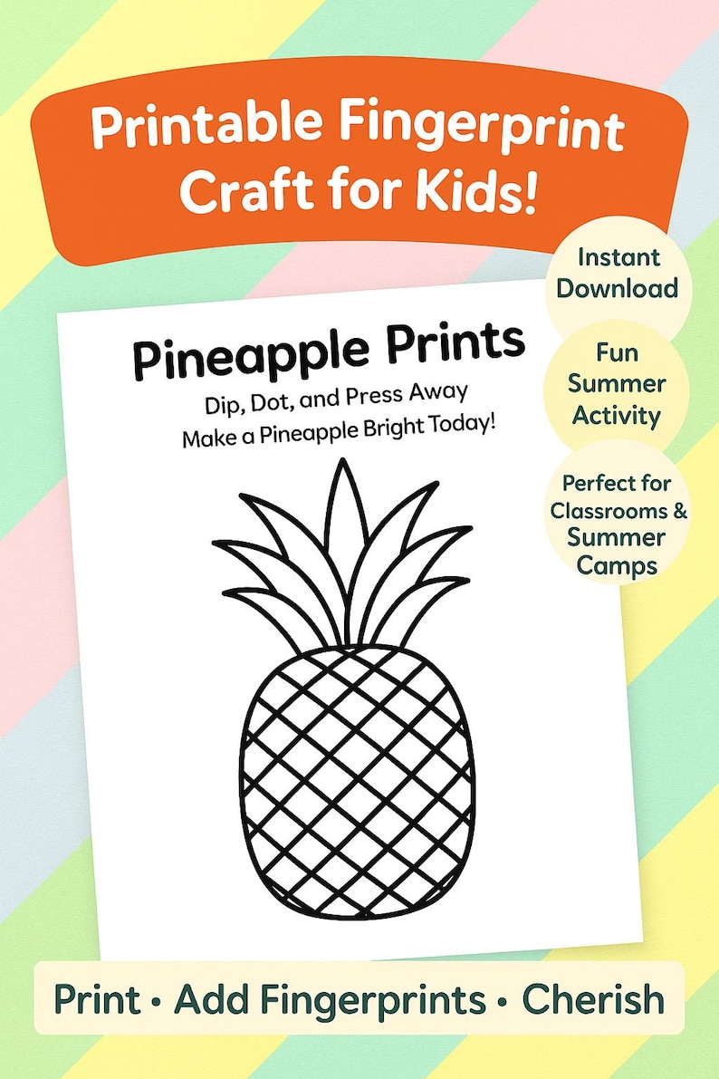 Pineapple Prints | Fingerprint Craft for Kids | DIY Pineapple ...
