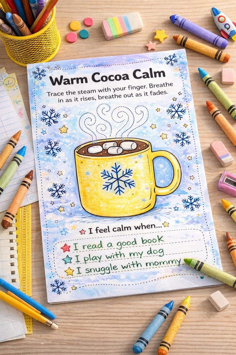 Warm Cocoa Calm Breathing Activity for Kids - Etsy
