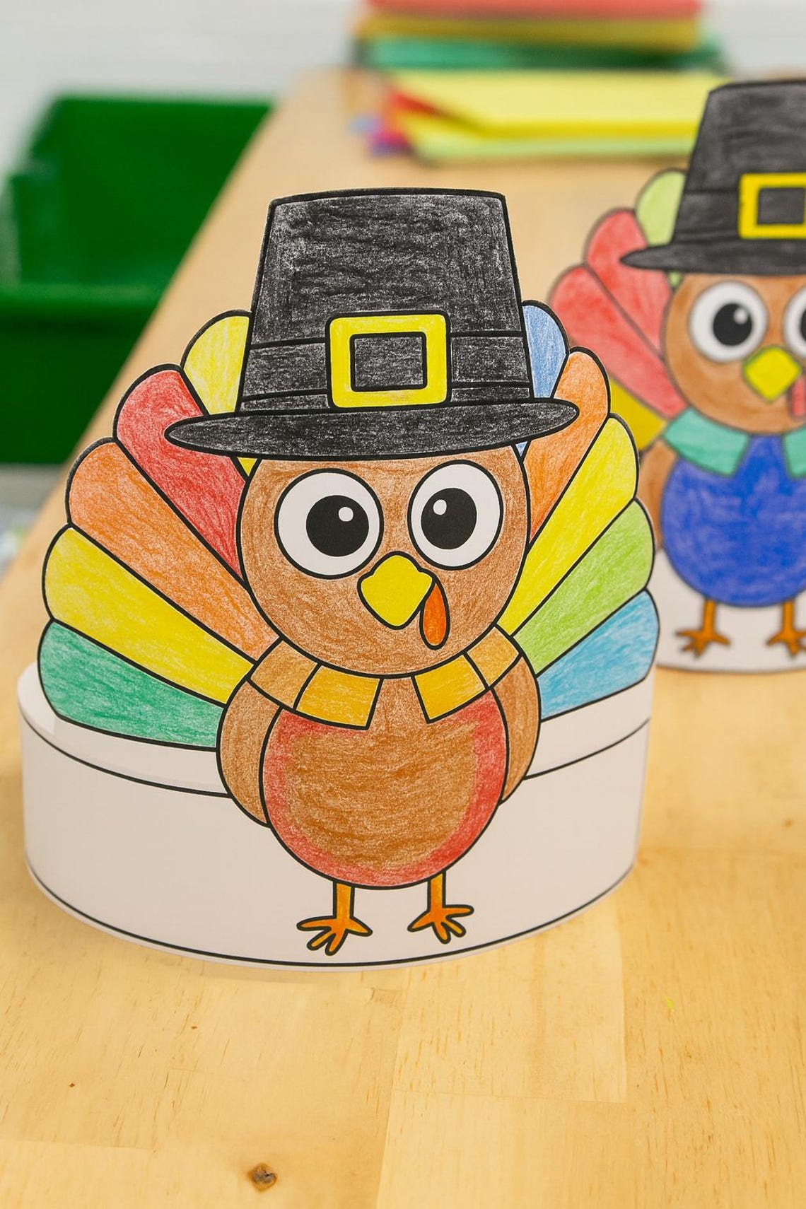 Printable Turkey Hat Craft – Thanksgiving Paper Crown Activity for Kids ...