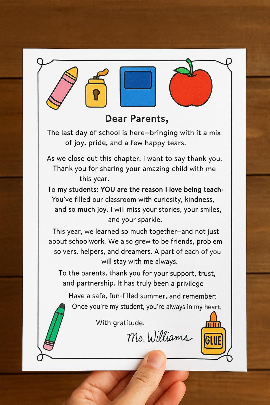 End of Year Letter for Students & Families – Teacher Edition - Etsy