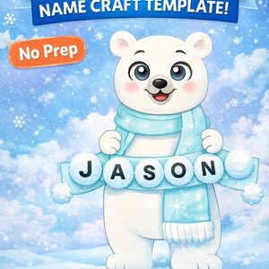 Polar Bear Name Craft – Winter Name Activity for Preschool ...