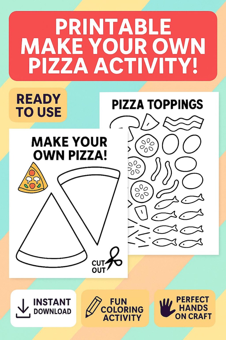 Build a Pizza Printable – Fun Kids Craft for Home or Classroom - Etsy
