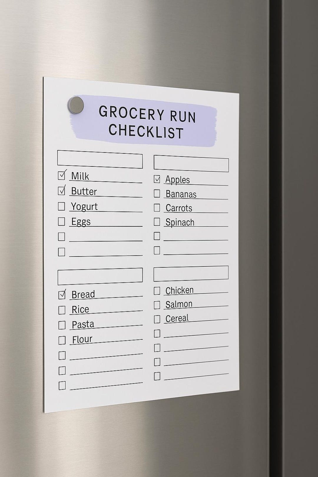 Printable Grocery Run Checklist: Organized Shopping List (PDF Download ...