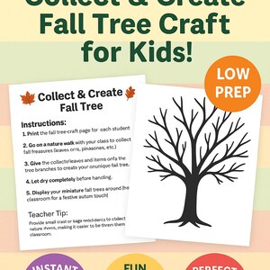 Printable Fall Tree Craft for Kids – Collect & Create Nature Activity ...