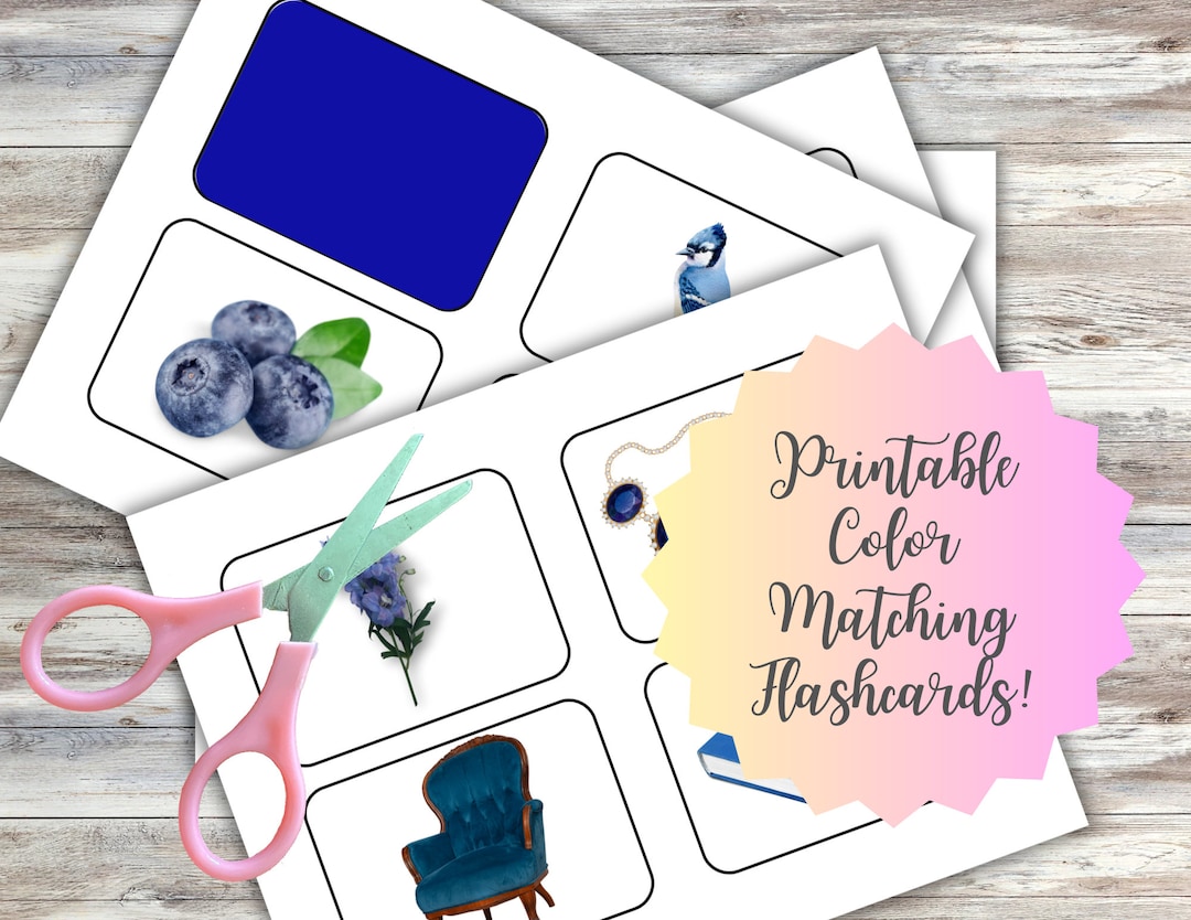Color Matching Flashcards: Toddler Preschool Learning (digital Download ...