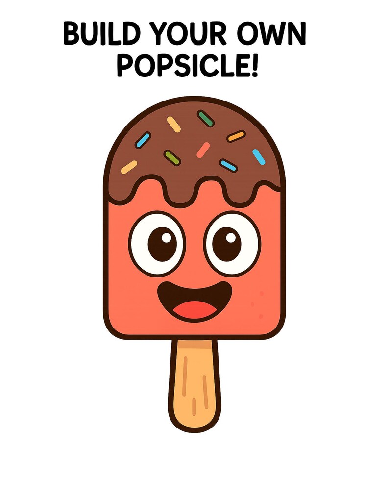 Build-a-popsicle Craft Kit for Kids, Cut and Color Popsicle Builder ...