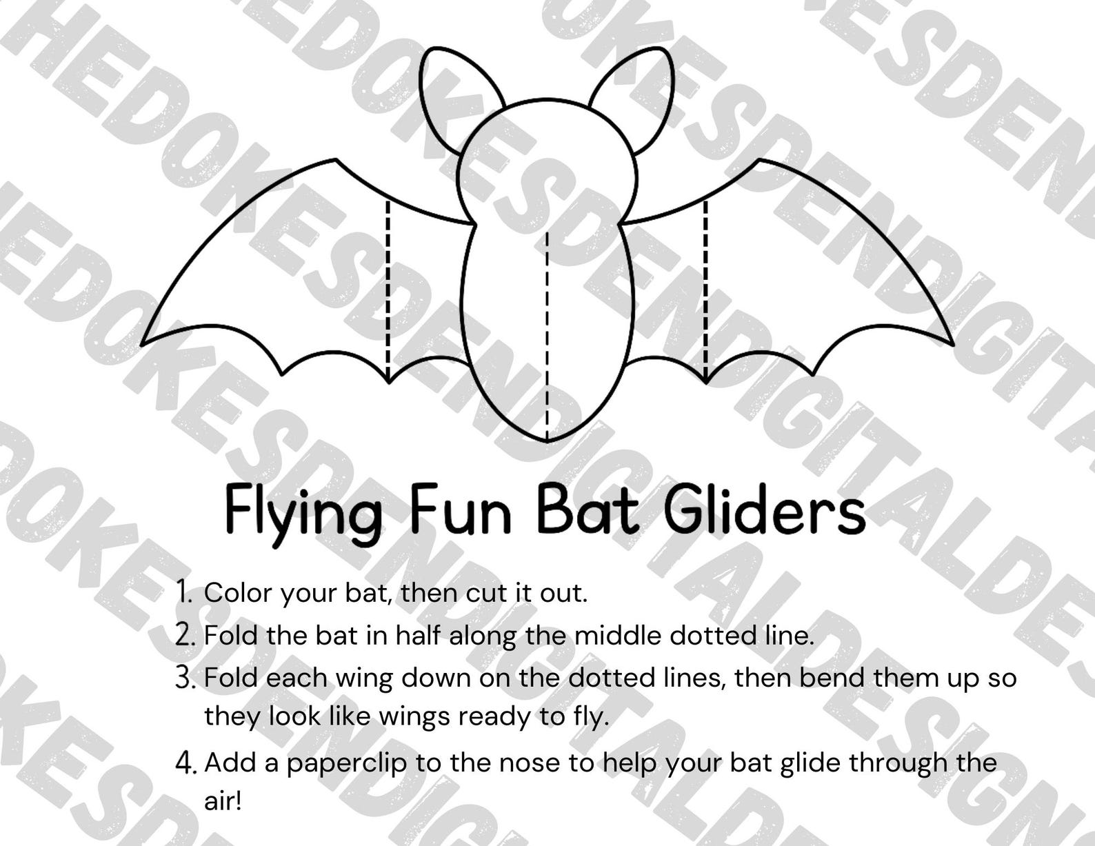 Flying Fun Bat Gliders | Printable Halloween STEM Craft for Kids - Etsy UK