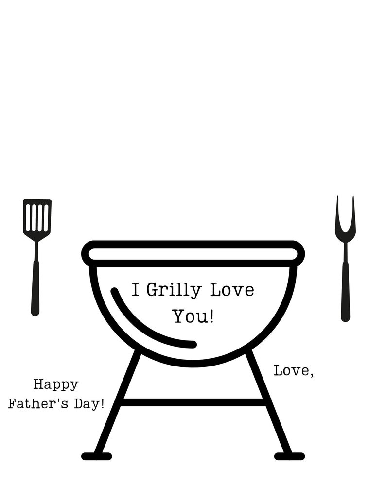 Happy Father's Day Handprint Craft I Grilly Love You | Etsy