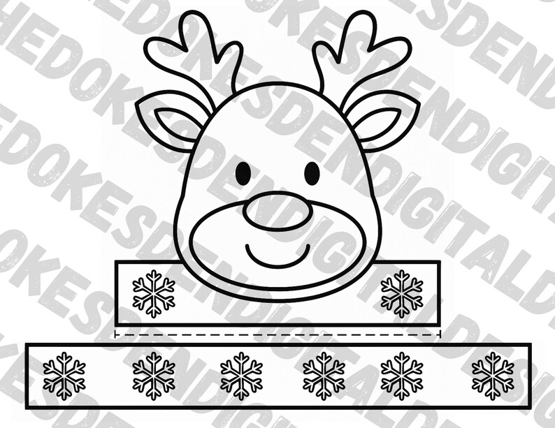 Reindeer Paper Crown Craft | Christmas Headband Printable for Kids ...