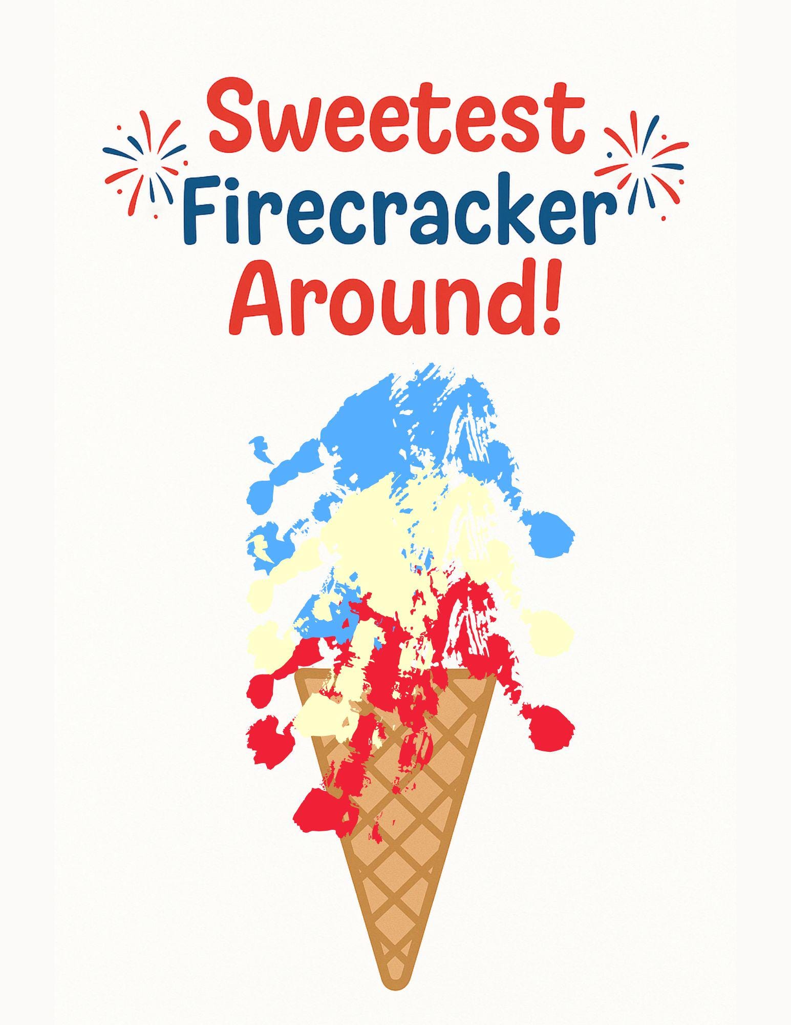 Handprint Ice Cream Cone – Fun 4th of July Activity for Little ...