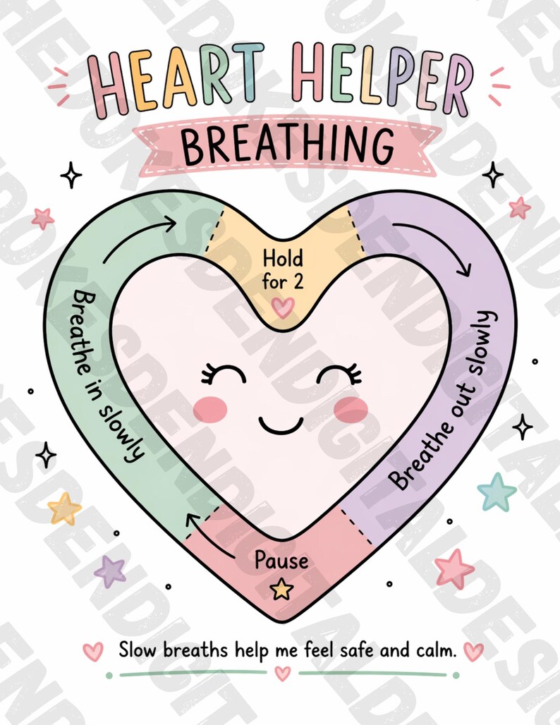 Heart Breathing Exercise Printable | SEL Mindfulness Activity for Kids ...