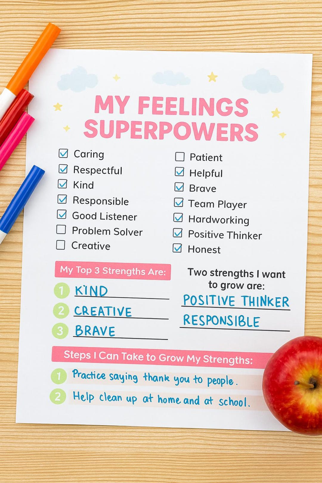 Feelings Superpowers Worksheet: Kids' Social Emotional Learning ...