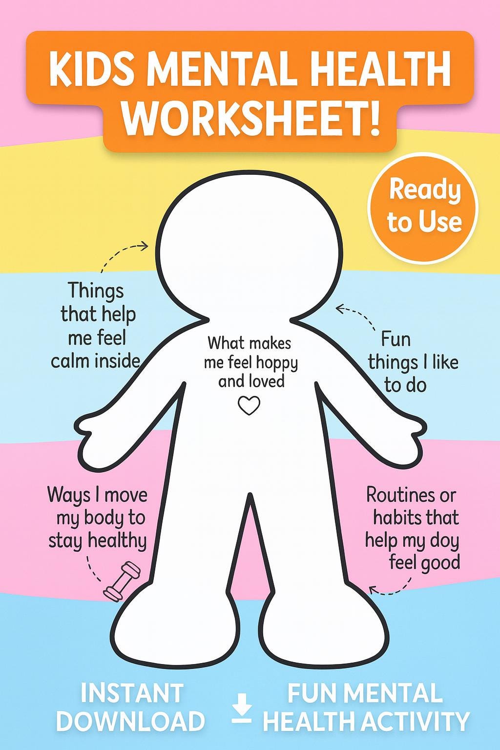 Kids Mental Health Check-in Worksheet: Printable SEL Activity (digital ...