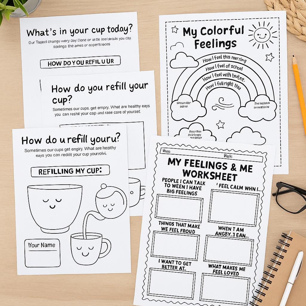 Printable SEL Worksheets Bundle: Kids Feelings & Emotions Activities - Etsy