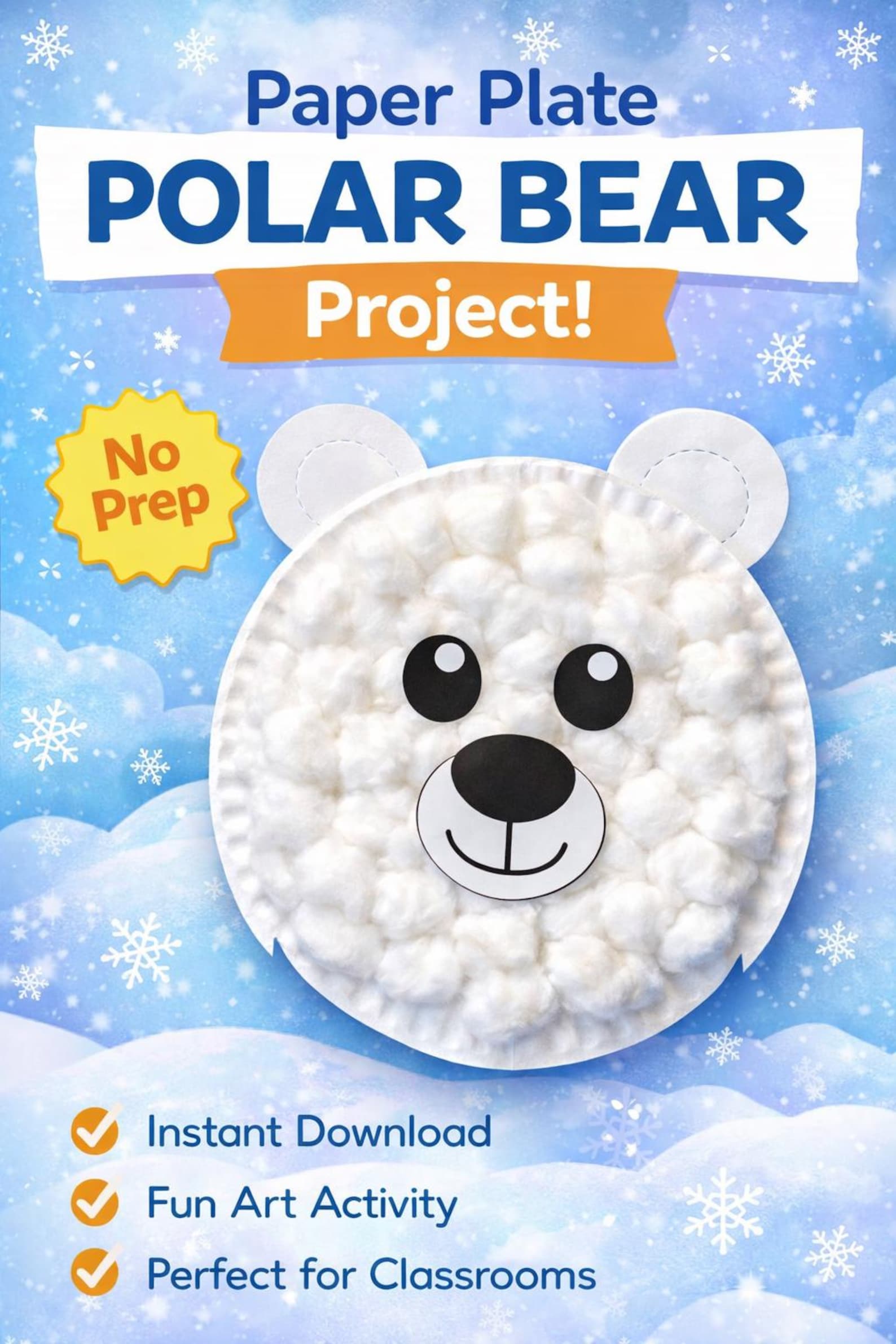 Paper Plate Polar Bear Craft | Winter Animal Art Activity | No-prep ...