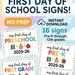 Colorful First Day of School Sign Set: Grades Pre-k - 12 (PDF Download ...