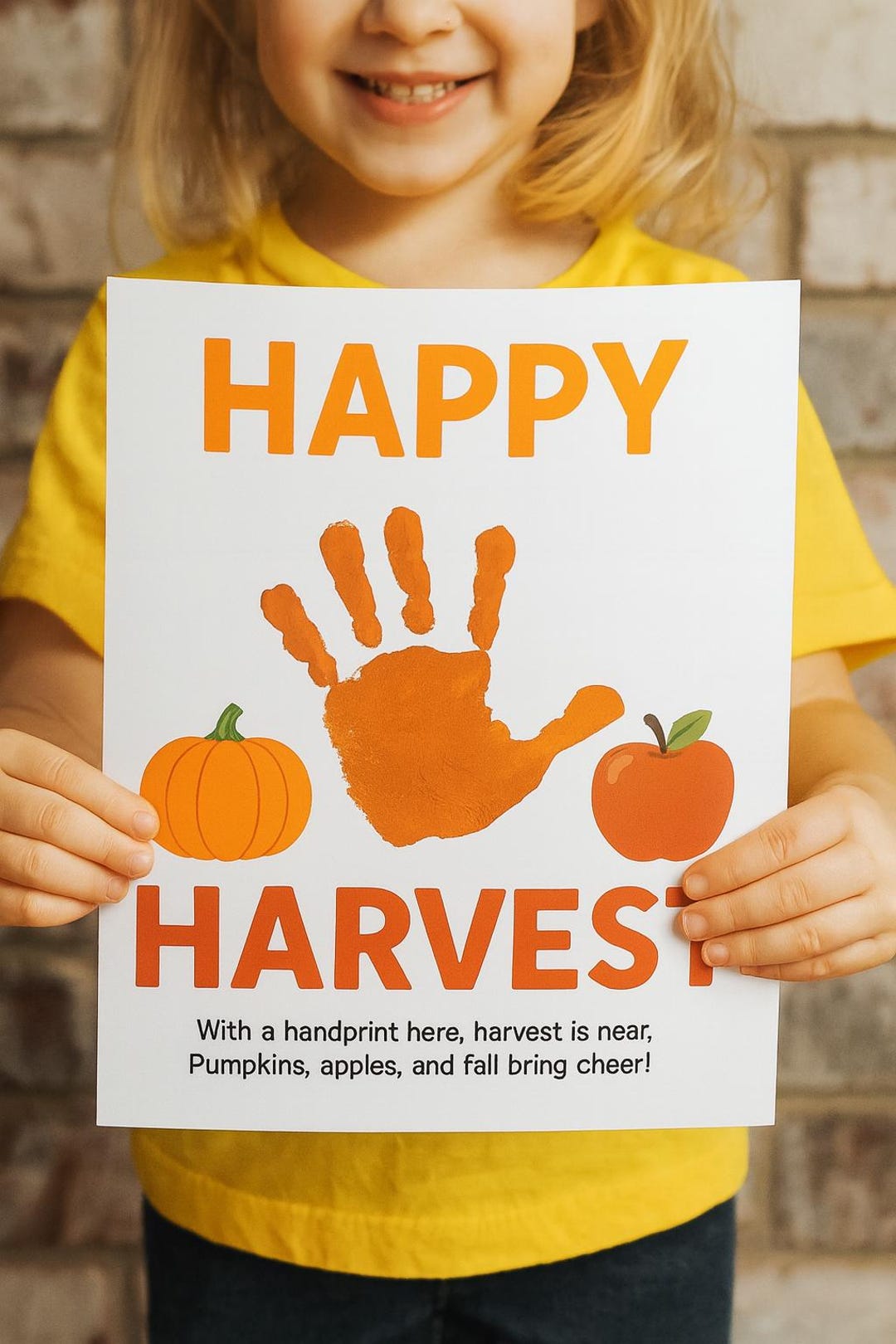 Happy Harvest Handprint Craft Printable – Fun Fall Activity for Kids ...