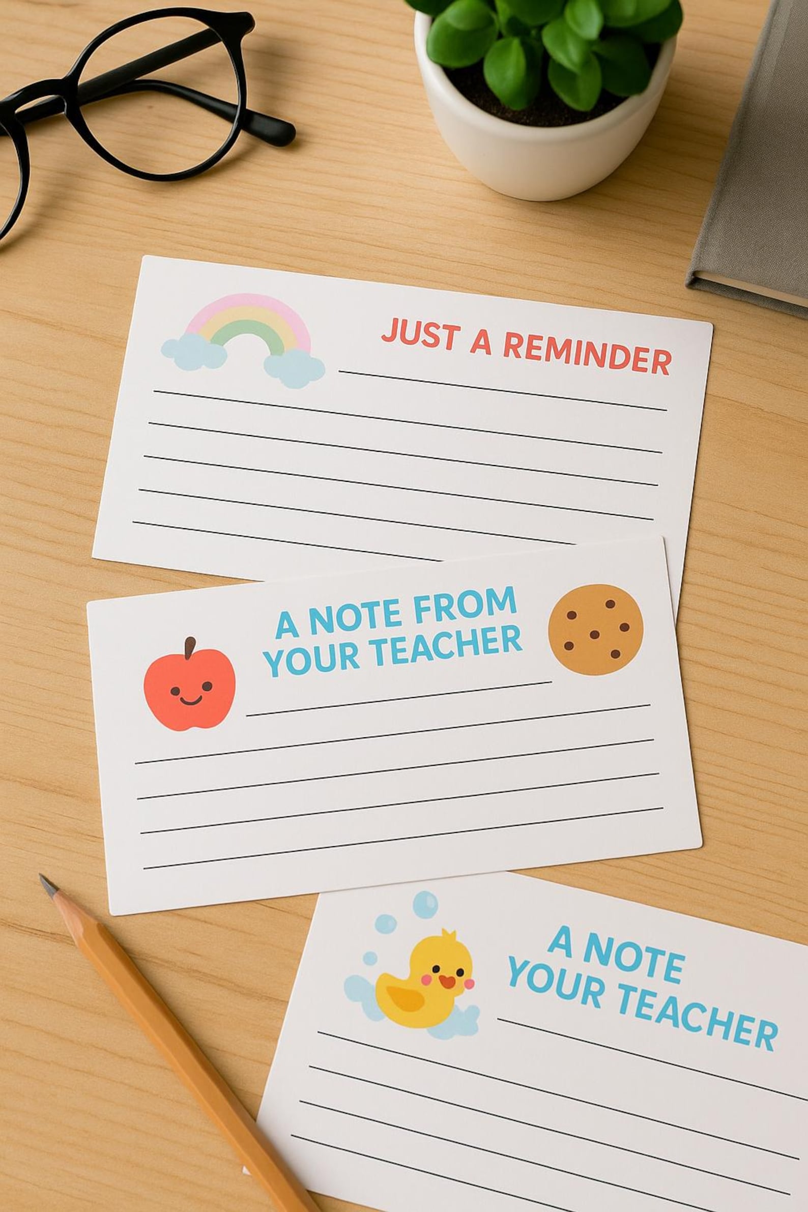 Printable Teacher Note Cards | Home Communication Templates (PDF) - Etsy