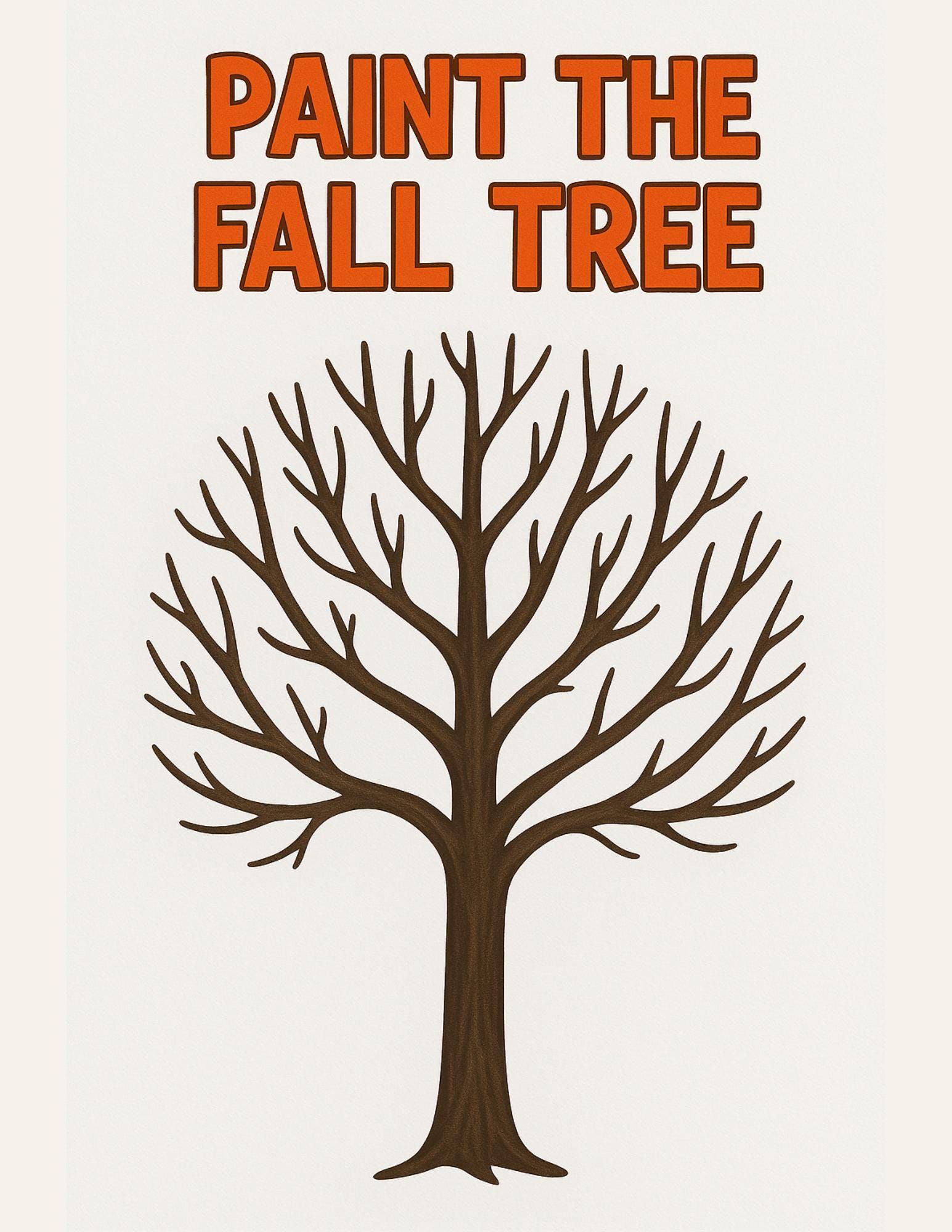 Fall Tree Q-tip Painting Craft: Printable Art Template (digital ...