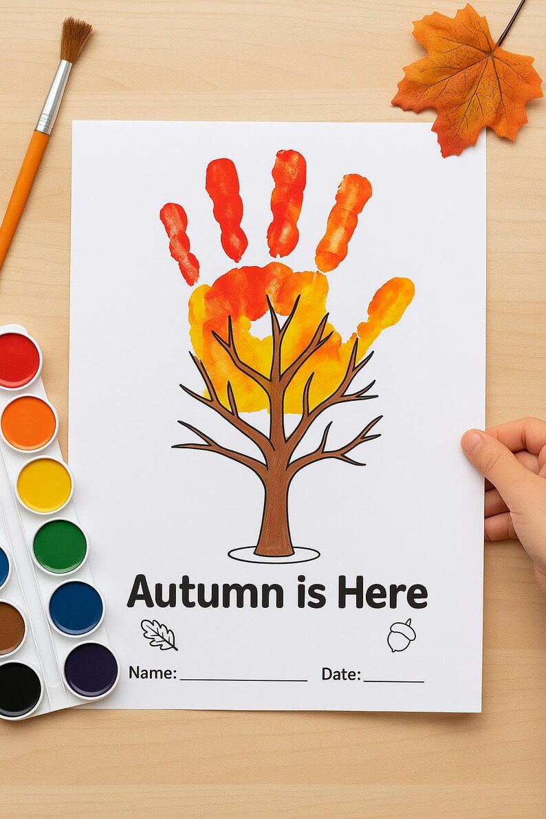 Printable Autumn is Here Handprint Tree Craft for Kids - Etsy