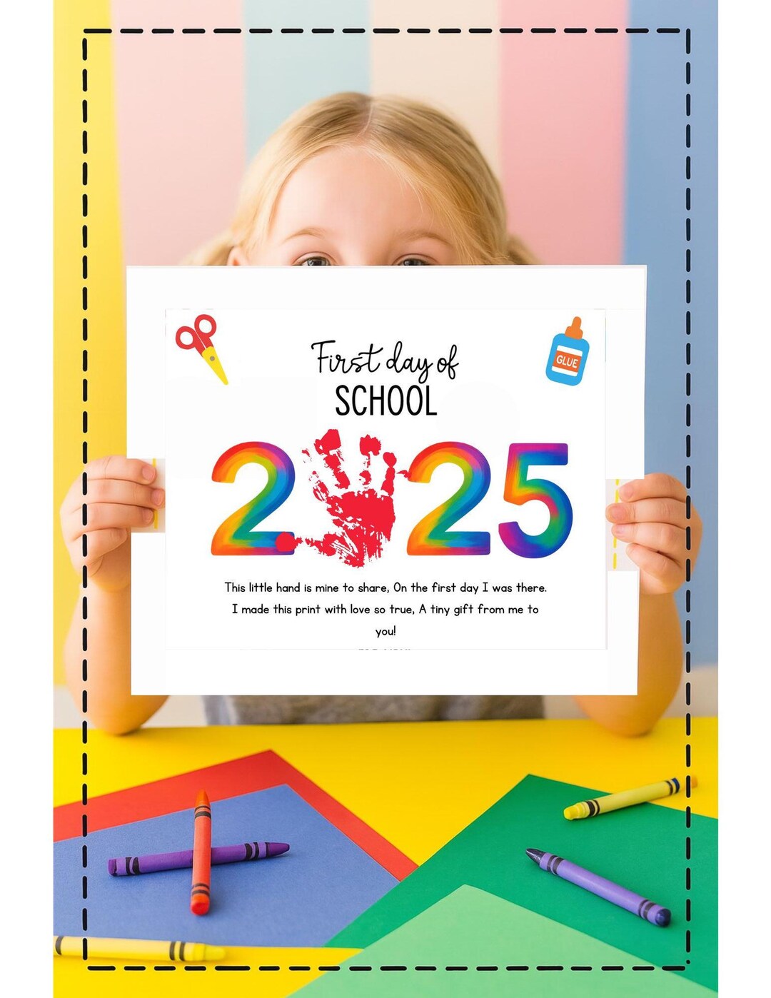 First Day of School Handprint Craft: 2025 Keepsake (printable Digital ...