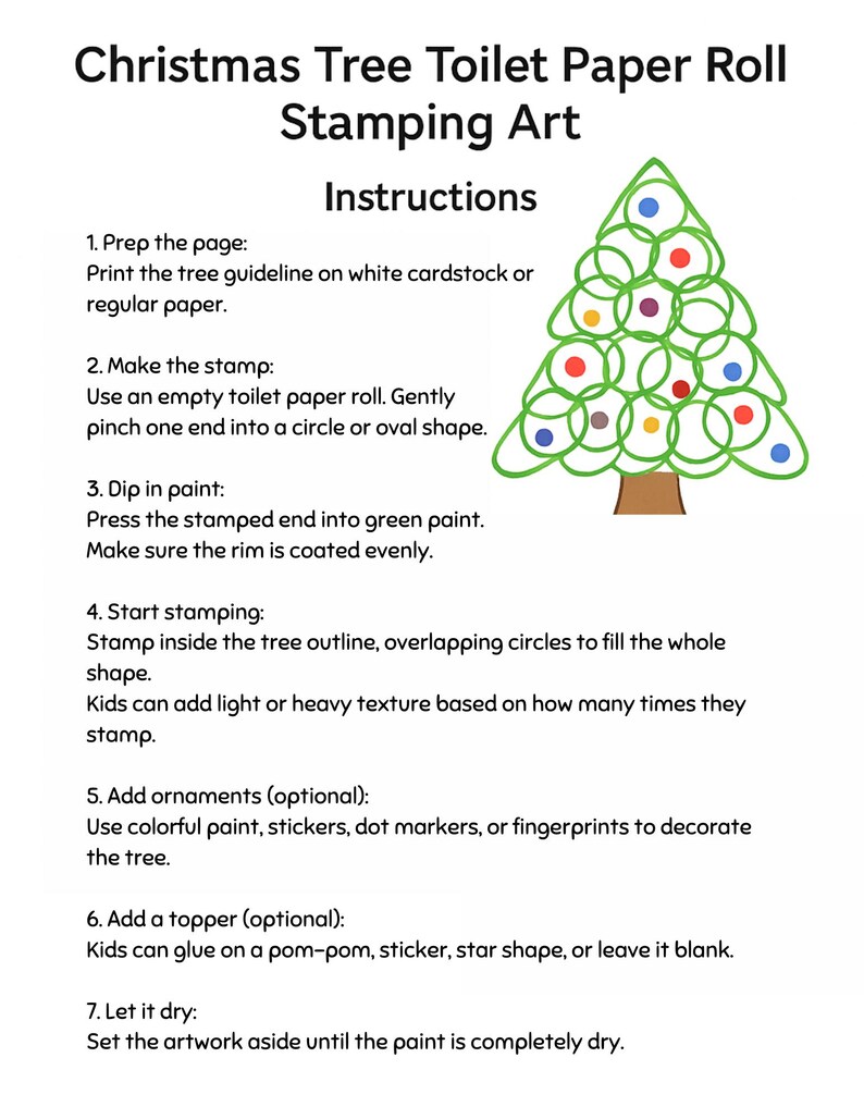 Christmas Tree Stamping Art – Toilet Paper Roll Painting Craft for Kids ...