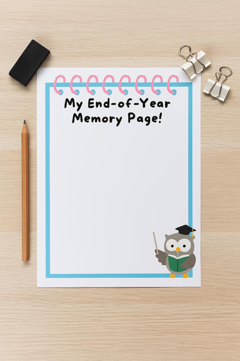 End of Year Autograph Page for Kids – Printable Classmate Signature ...