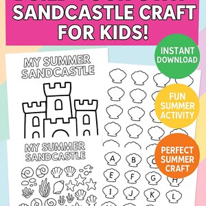 Printable Sandcastle Name Craft for Kids | Summer Camp Activity | Just ...