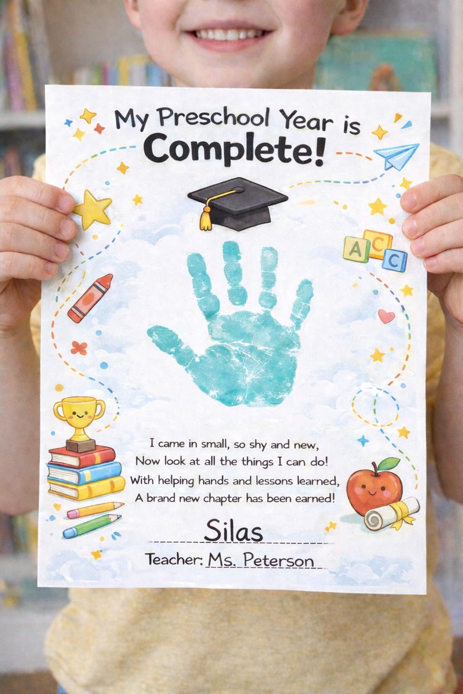 Preschool Graduation Handprint Keepsake | Last Day of School Craft (PDF ...