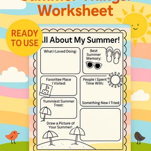 All About My Summer – Reflection for Kids - Etsy