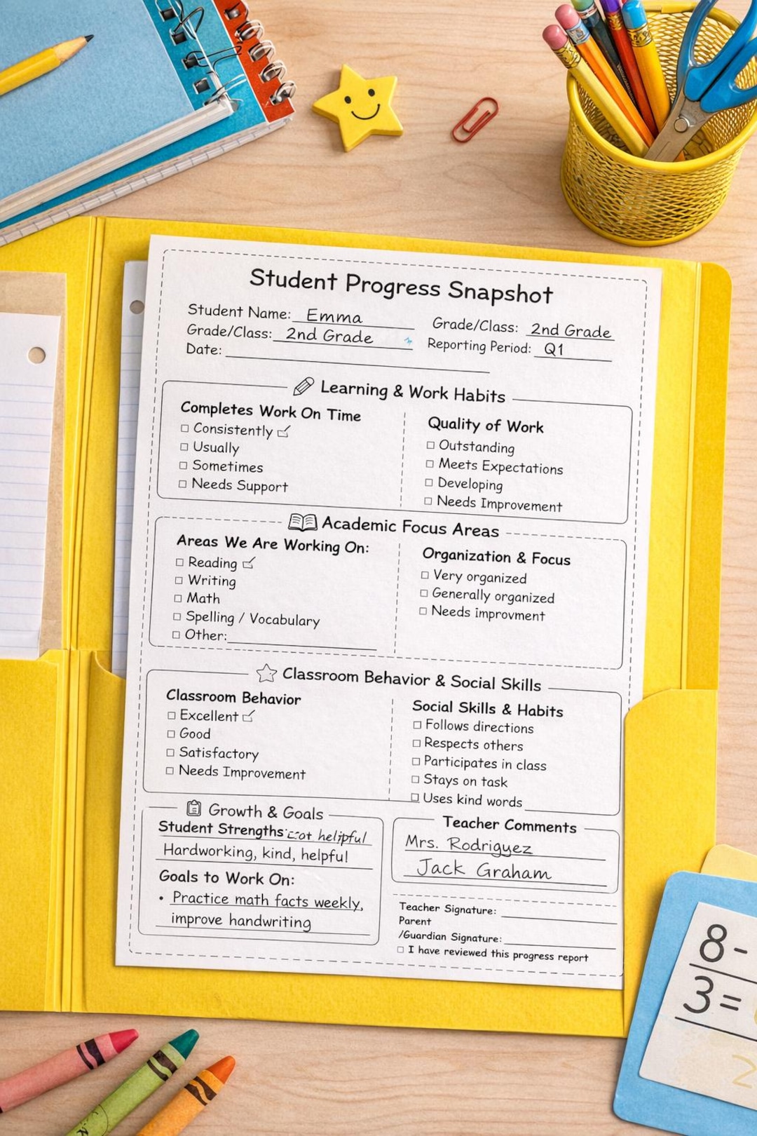 Student Progress Report | Teacher Checklist & Parent Communication Form ...
